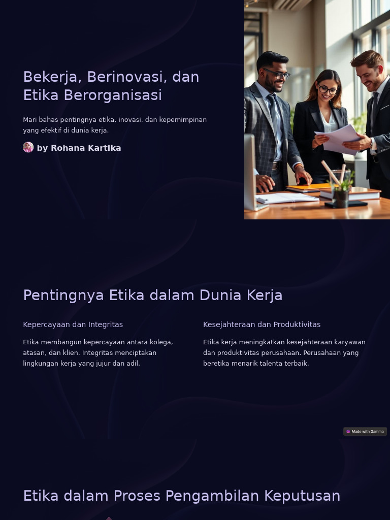 Bekerja Berinovasi Dan Etika Berorganisasi | PDF
