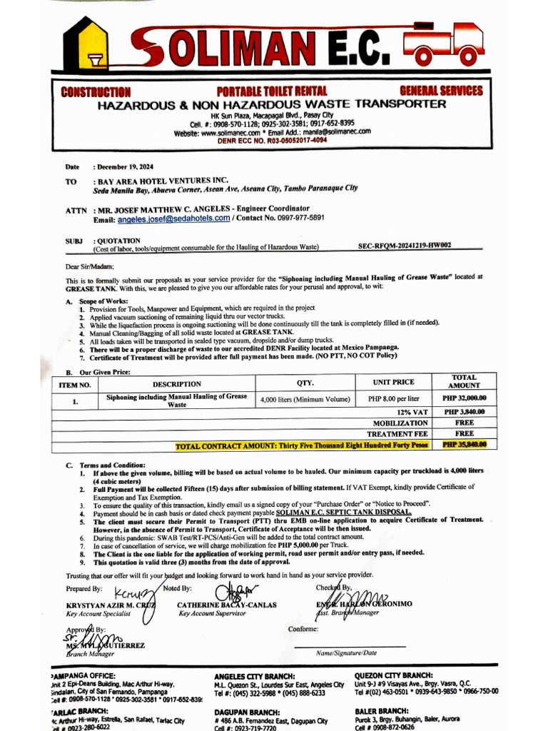 RFQ Bay Area Hotel Ventures Inc. | PDF