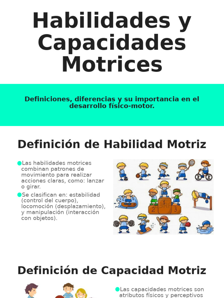 Habilidades y Capacidades Motrices | PDF | Espacio | Ritmo