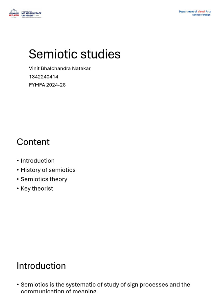 Semiotic Studies 1 | PDF | Semiotics | Contemporary Philosophy