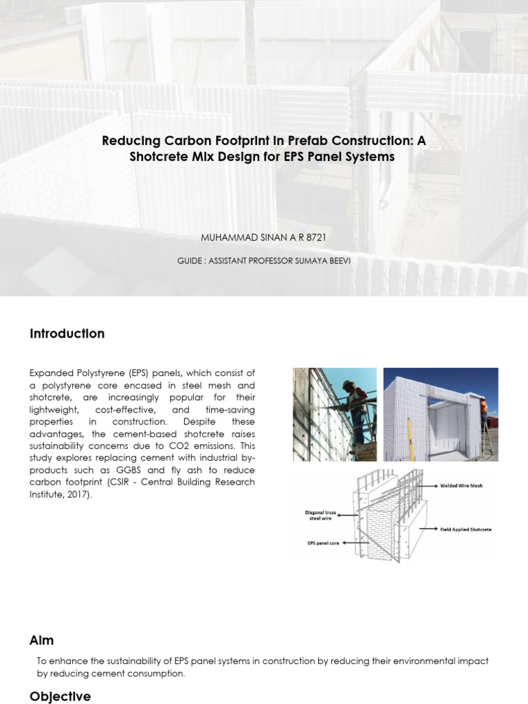 Reducing Carbon Footprint in Prefab Construction A Shotcrete Mix Design ...