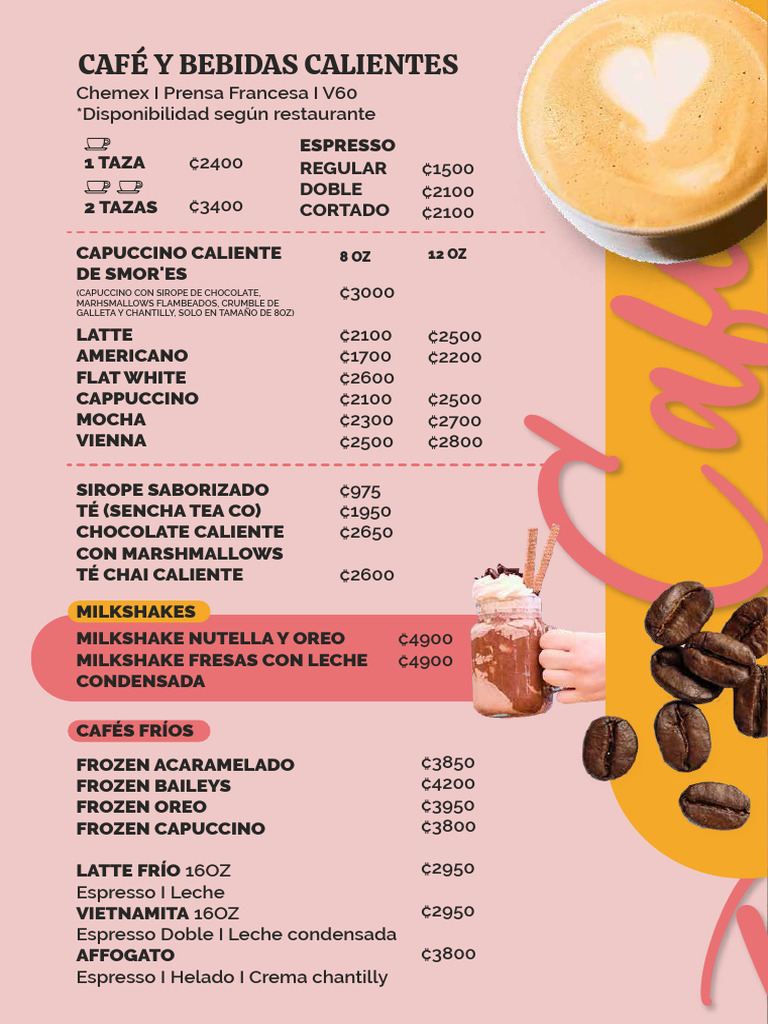 Menú de Café y Almuerzos Entre Nous | PDF | Alimentos | Cocina