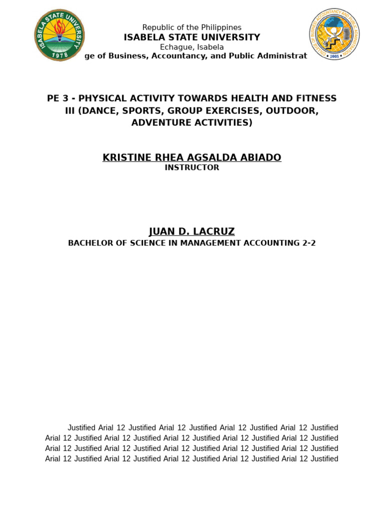 PE ATHLETE TEMPLATE | PDF | Physical Fitness