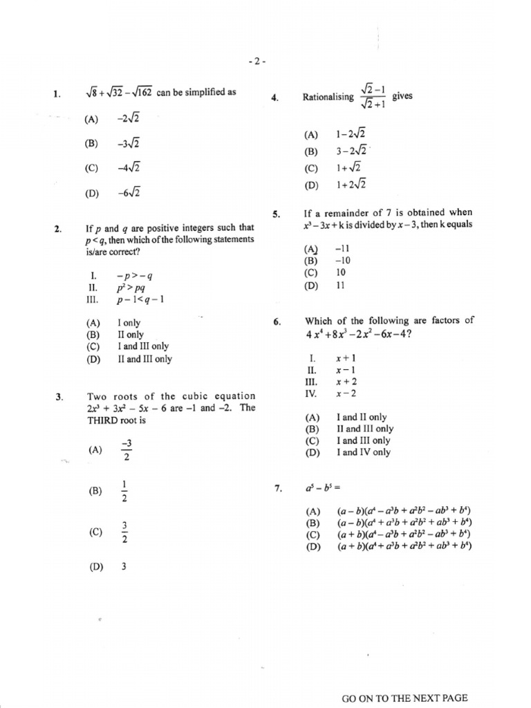 Unit 1 Pure Mathematics (2013) P1 | PDF | Mathematical Analysis ...