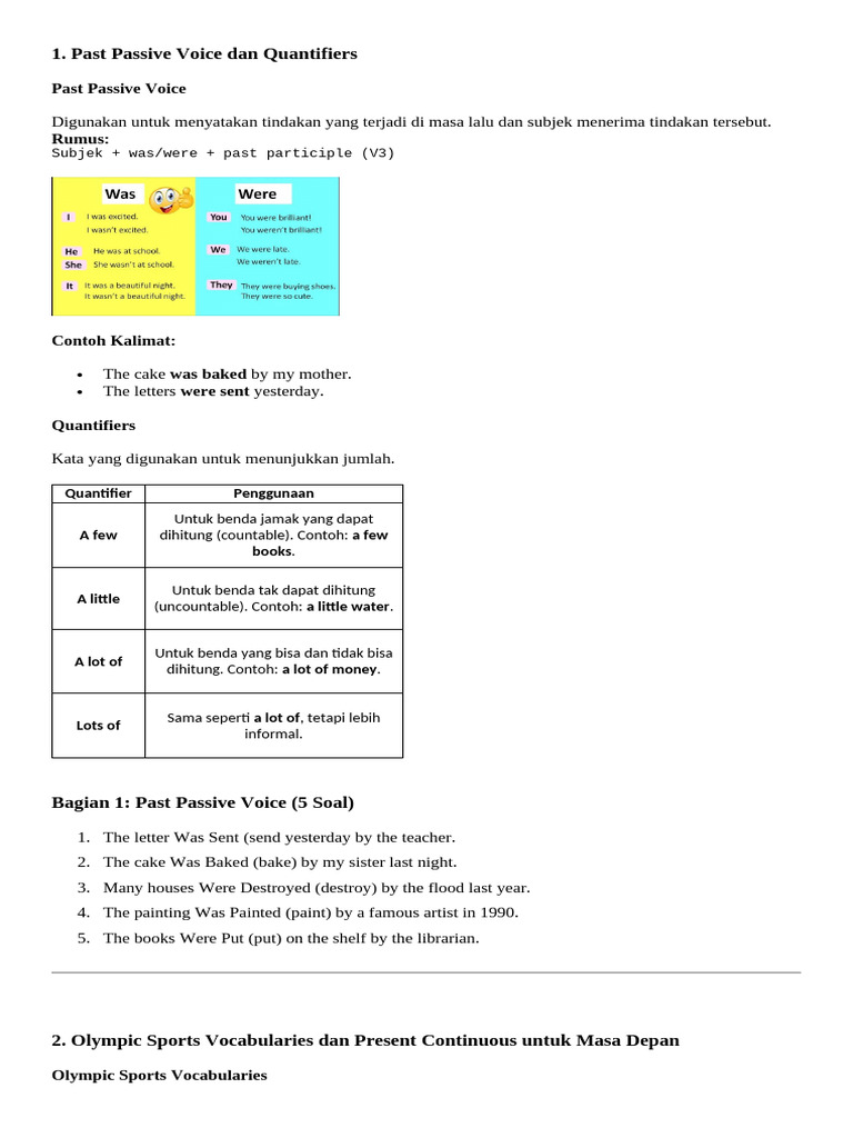 Materi Kelas 6: Bahasa Inggris Semester 1 | PDF | Linguistics | Grammar