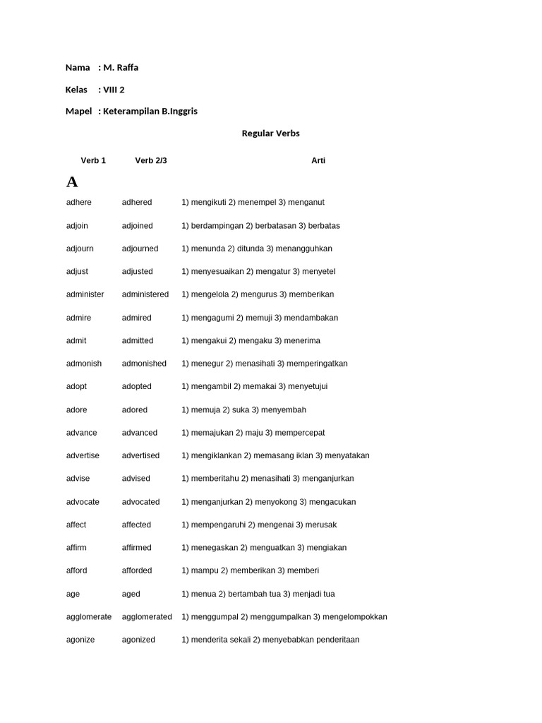Regular_Verbs_Adjective | PDF