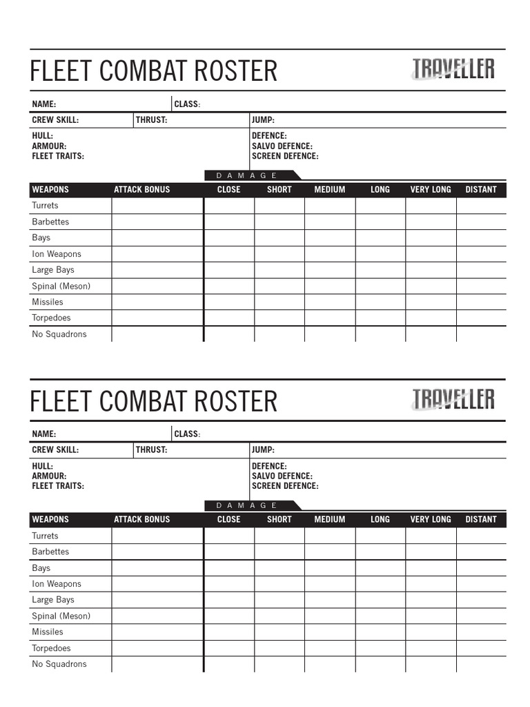 Fleet Combat Roster Overview | PDF