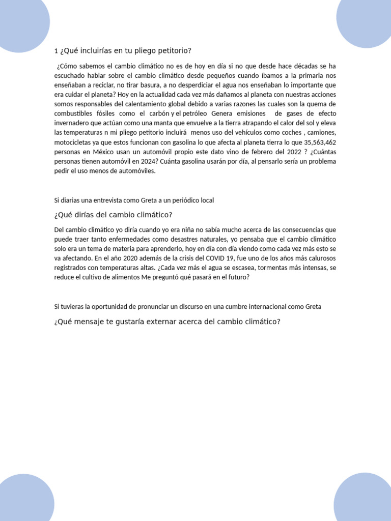Ensayo - Español Cambio Climatico | PDF | Mitigación del cambio ...