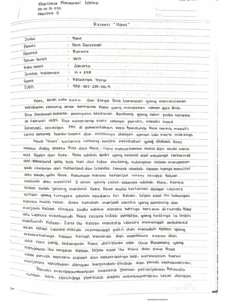 Resensi Buku - Kharisma Himawari Ichiko | PDF