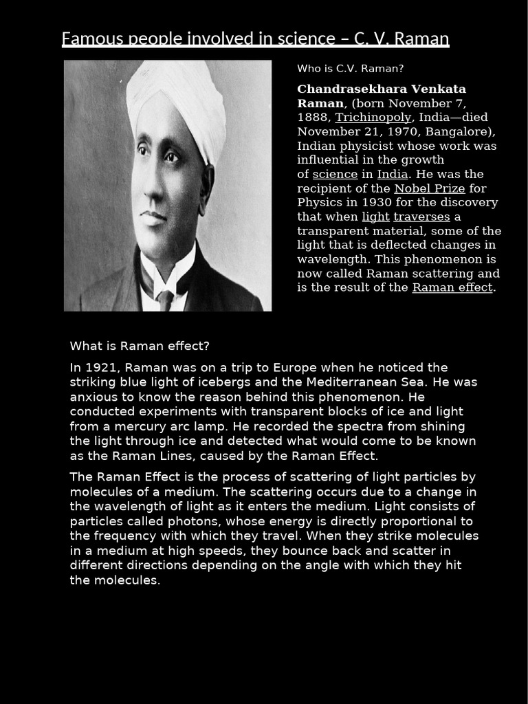 C V Raman | PDF