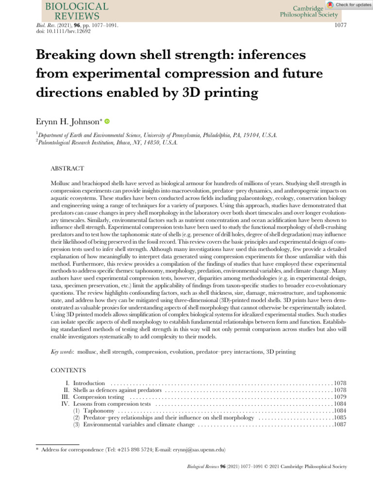 Biological Reviews - 2021 - Johnson - Breaking Down Shell Strength ...