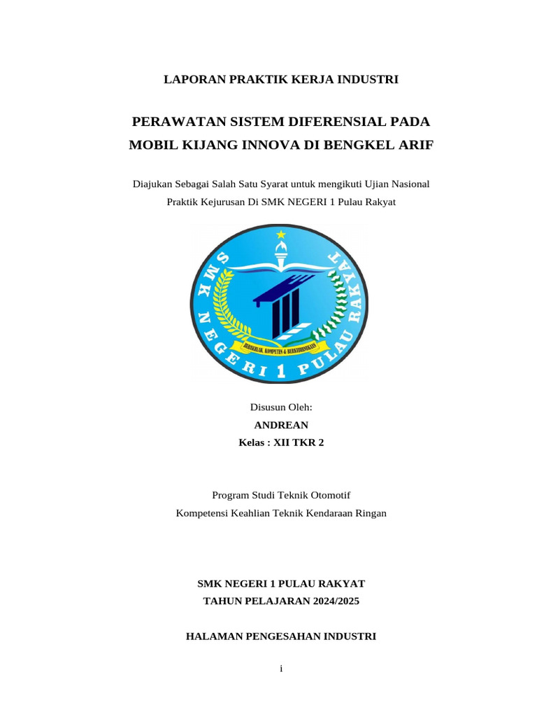 Praktik Kerja Industri: Perawatan Gardan Mobil | PDF