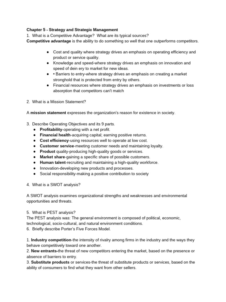 Competitive Advantage and Strategy Insights | PDF | Competitive ...