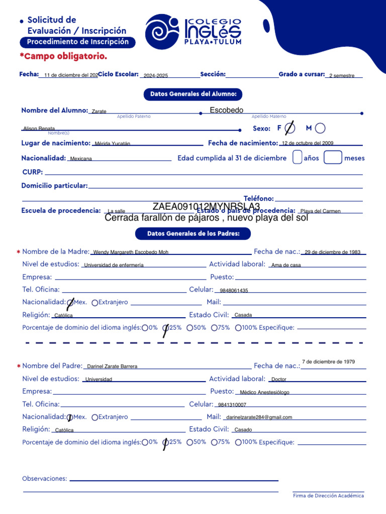 Solicitud de Evaluación Esp CIP 24 25 | PDF