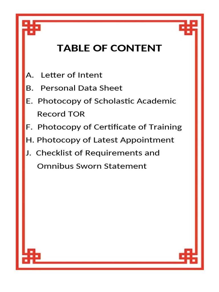 Essential Application Document Checklist | PDF