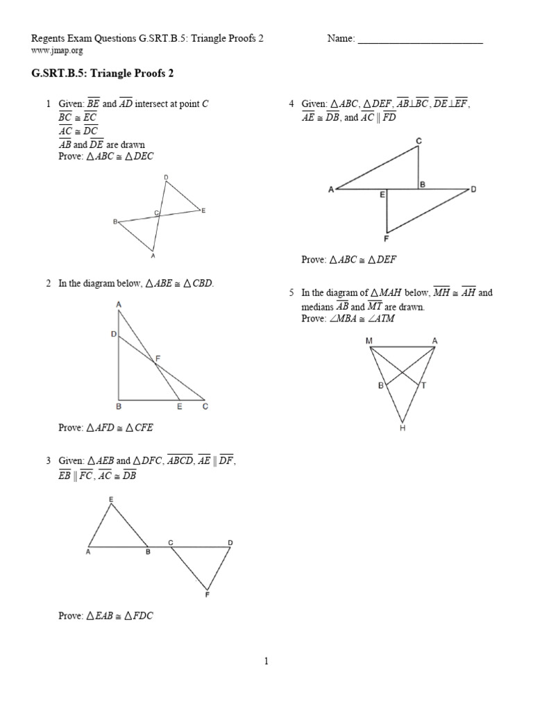 G.SRT.B.5.TriangleProofs2 | PDF | Perpendicular | Elementary Mathematics