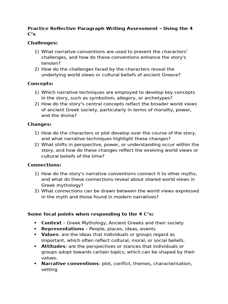 4C's Practice Assessment | PDF