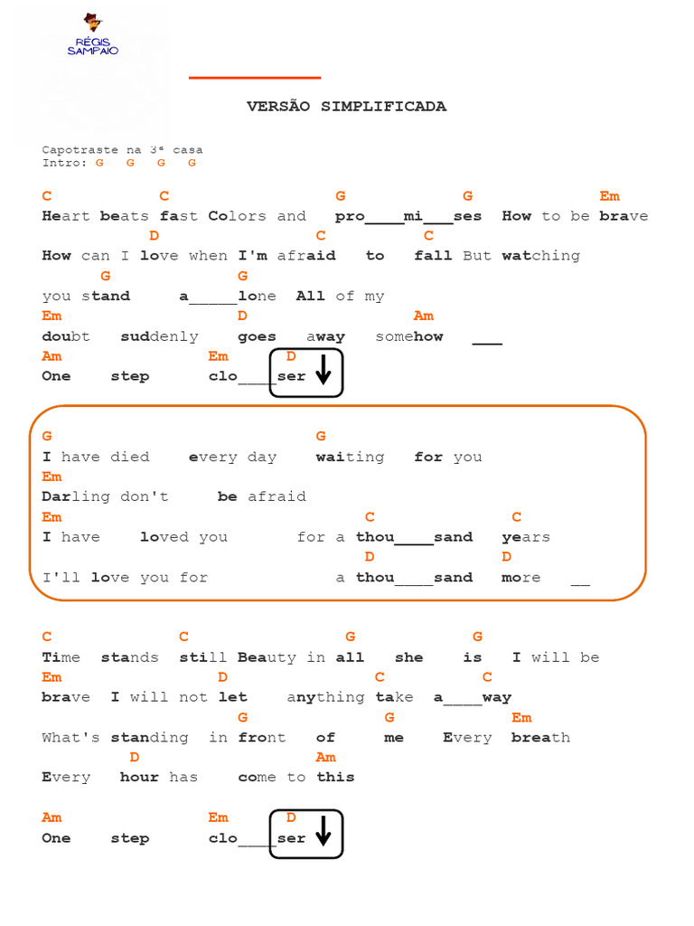 A Thousand Years - SIMPLIFICADO Com BATIDA | PDF