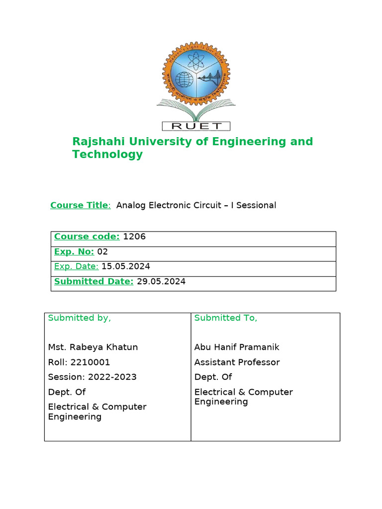 Analog Circuit (Half Wave) | PDF | Rectifier | Direct Current