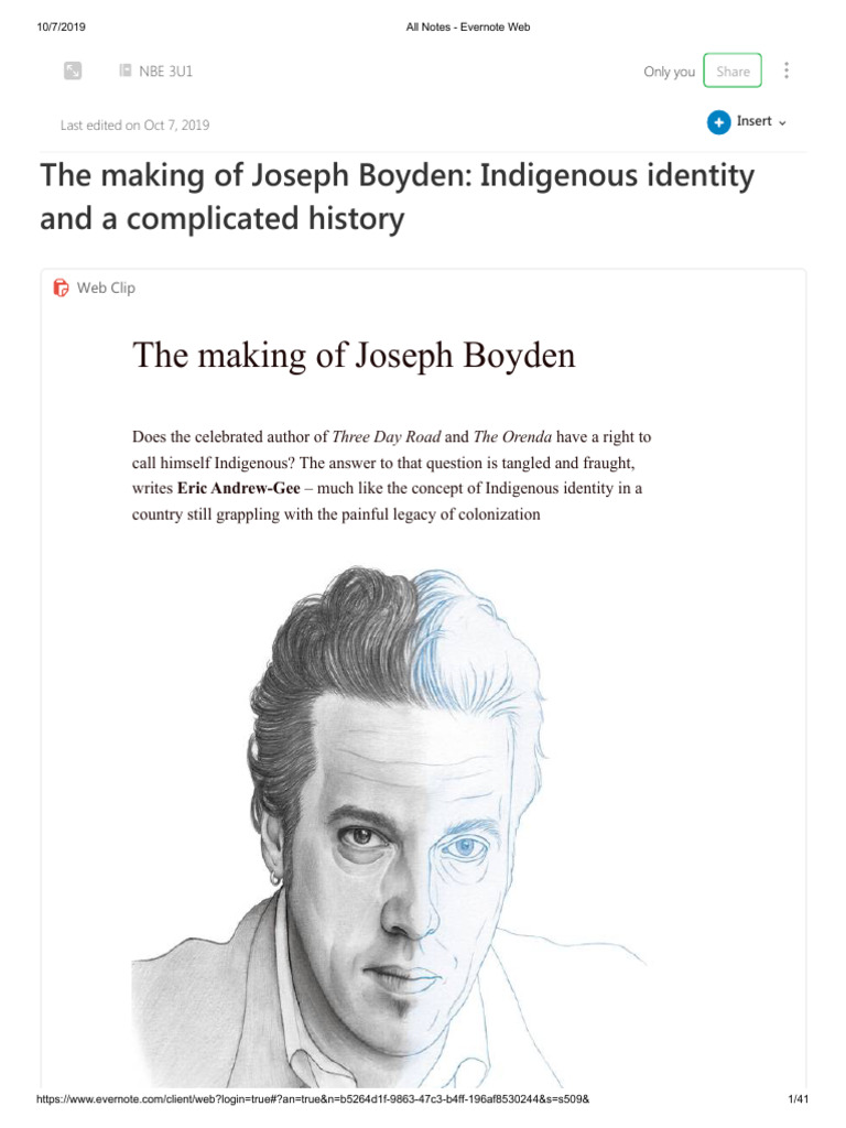 Making of Joseph Boyden | PDF