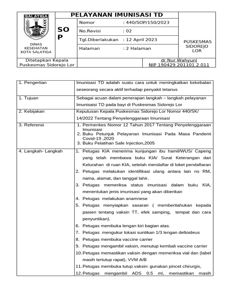 Sop TT Kop Baru | PDF