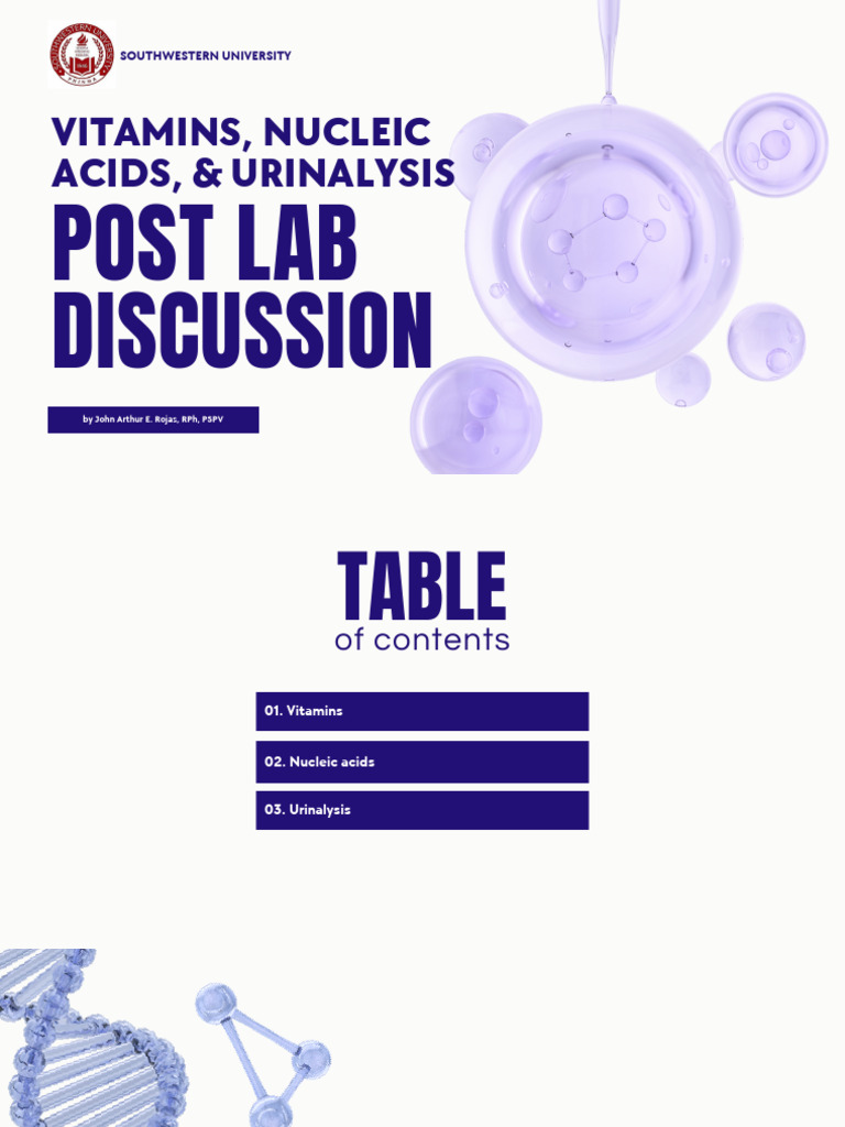 PLD - Vitamins, NA, and Urinalysis | PDF | Nucleic Acids | Rna