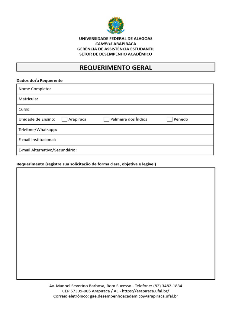 Requerimento Geral Gae Arapiraca | PDF