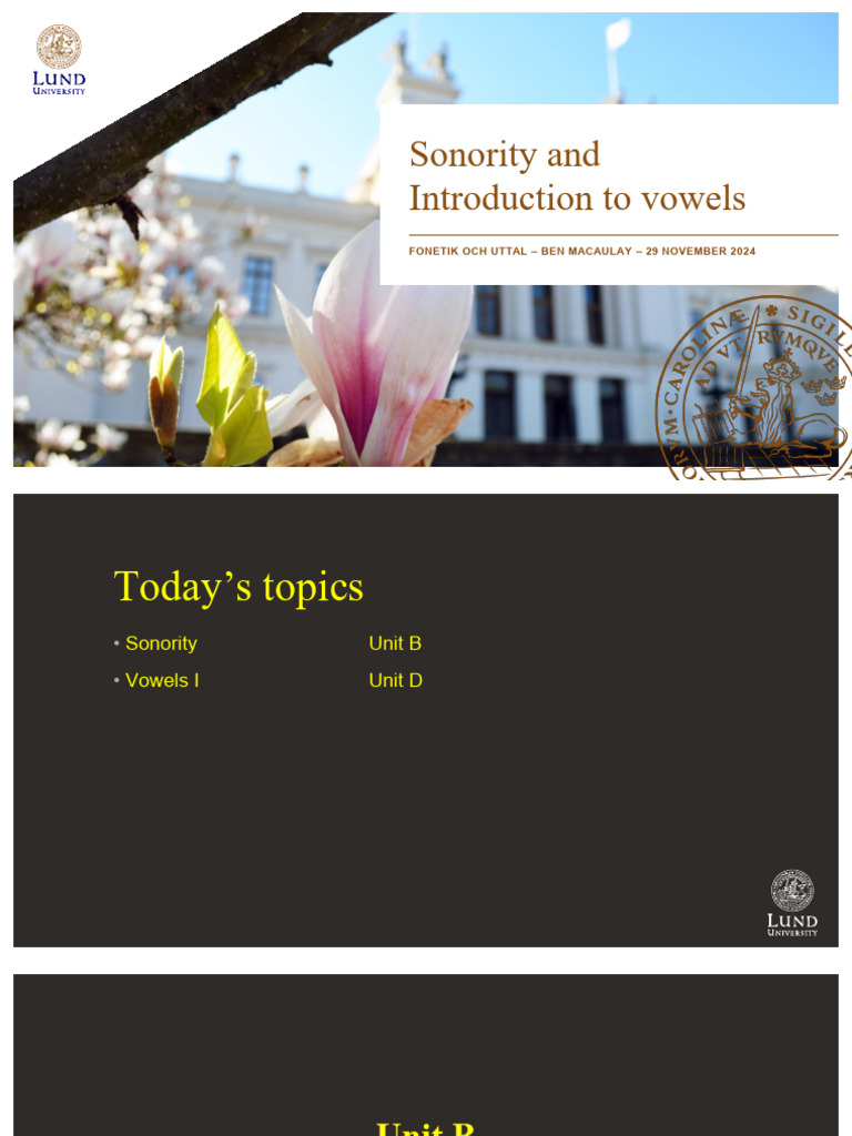 ENGA04 ÄEND11 HT24 - Lecture 2 Slides | PDF | Syllable | Consonant