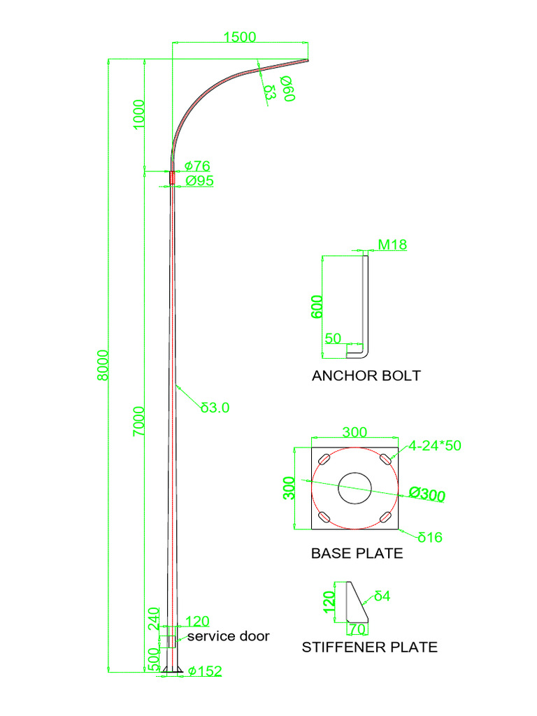 1 - 8m Light Pole - 1 | PDF