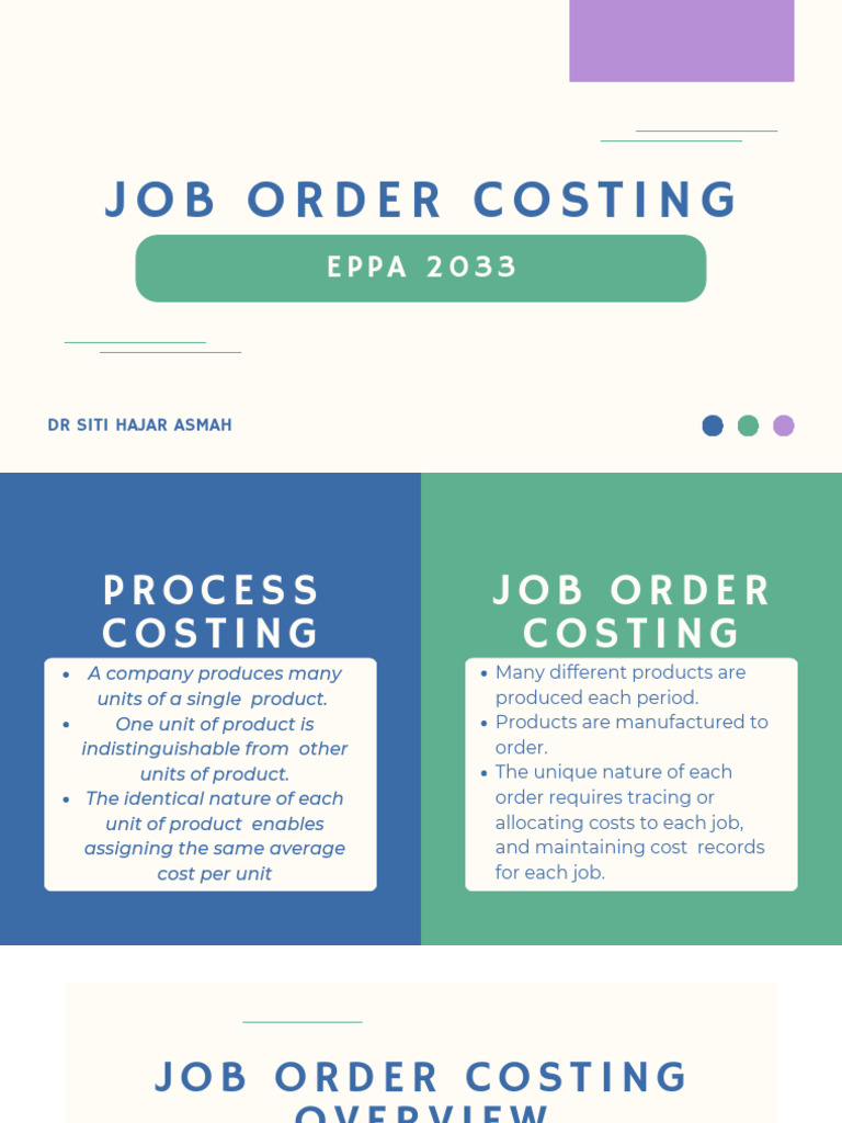 Job Order Costing Overview and Process | PDF