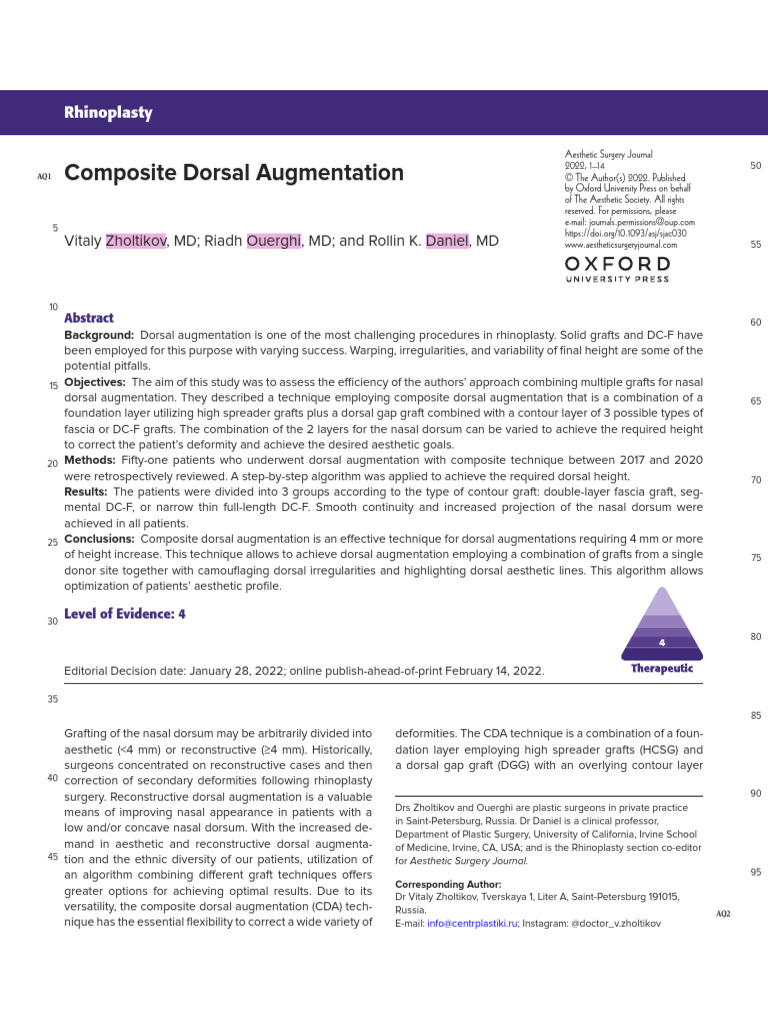 2022 Composite Dorsal Augmentation 2 | PDF | Human Nose | Surgical ...