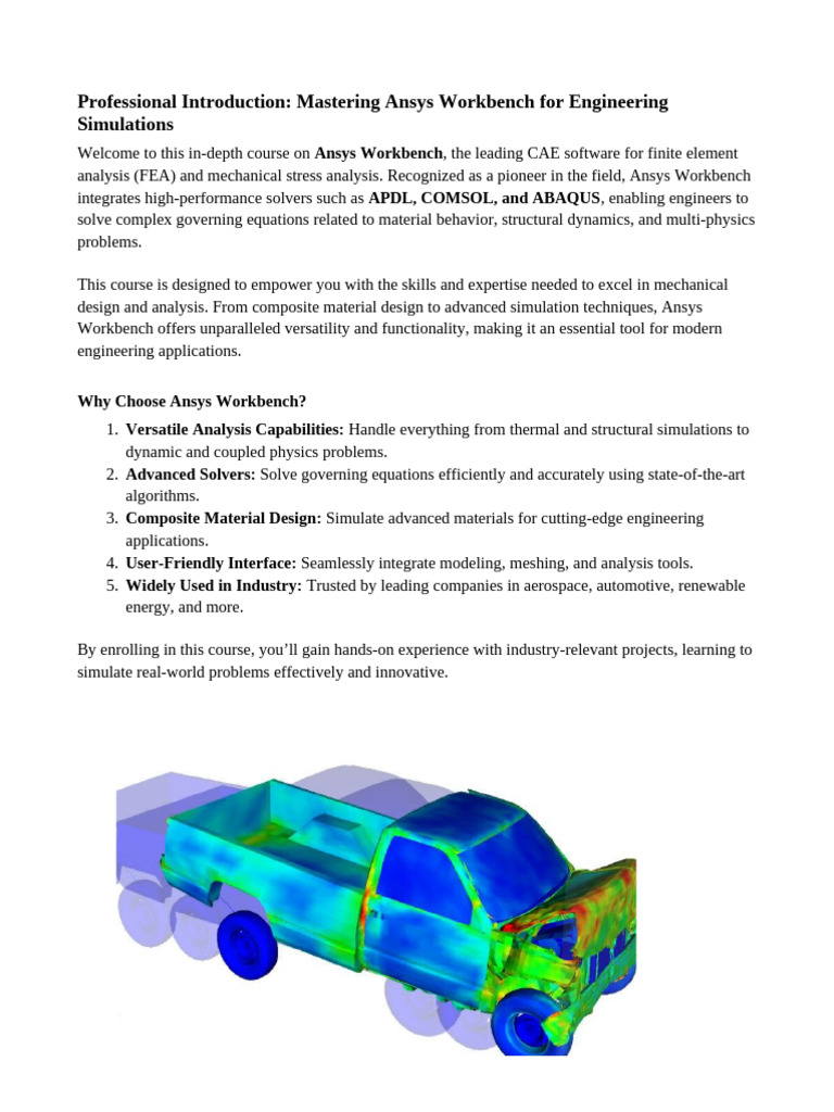 Ansys Mechanical Stress Analysis (Epsilon Company) | PDF | Mathematical ...