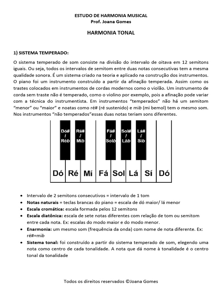 Estudo de Harmonia Musical: Fundamentos | PDF | Acorde (música ...
