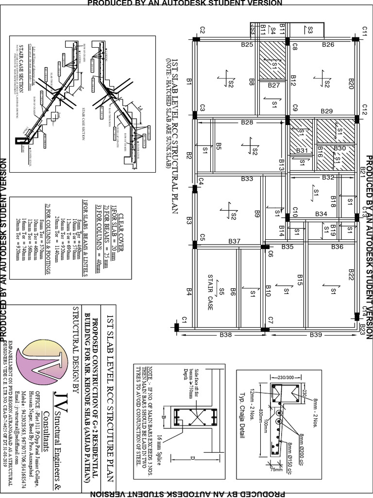 1st Slab Beam Plan | PDF