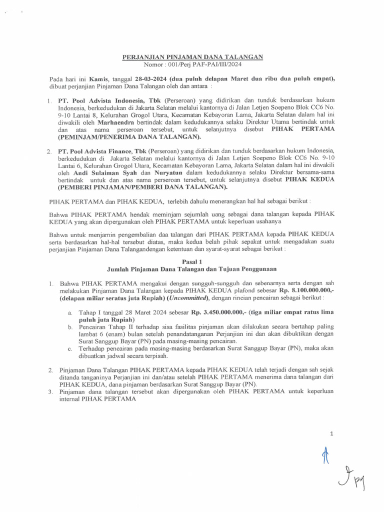 Perjanjian Draft | PDF