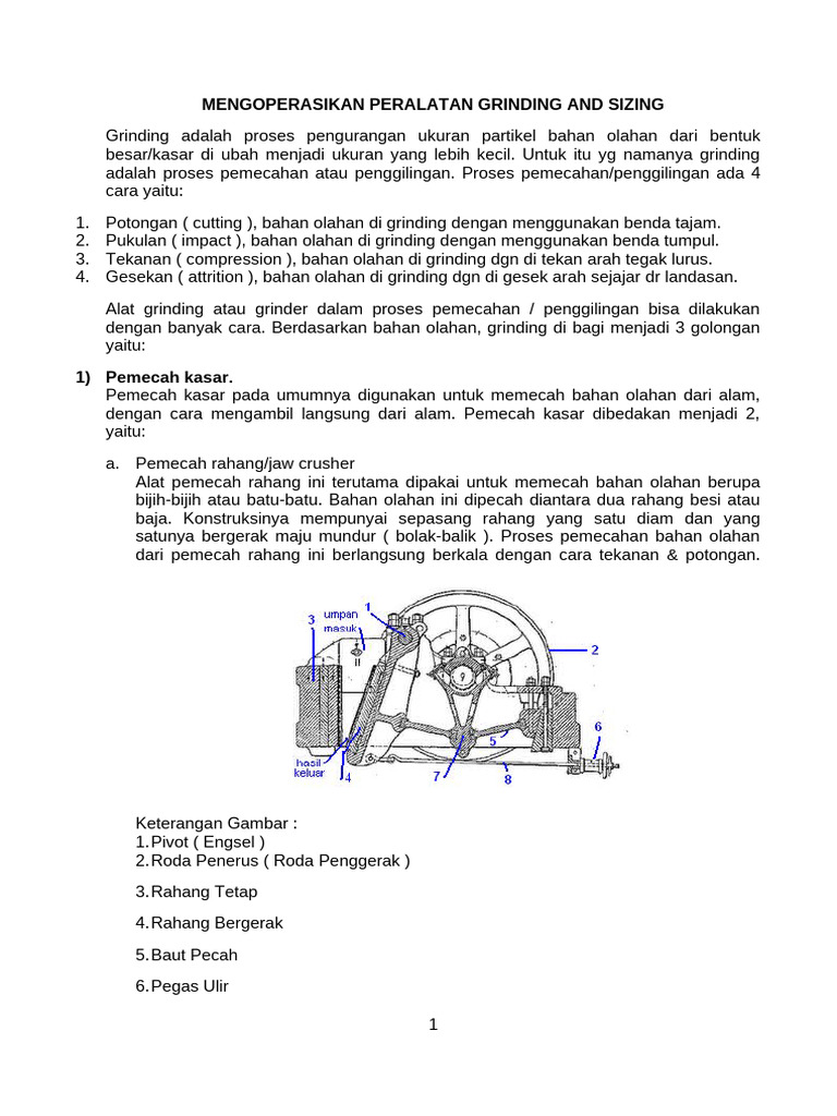 Hand Out Grinding and Sizing | PDF
