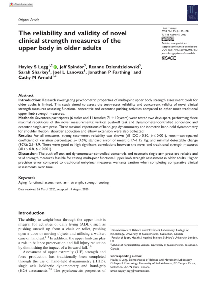 Legg et al. - 2020 - The reliability and validity of novel clinical str | PDF | Validity ...