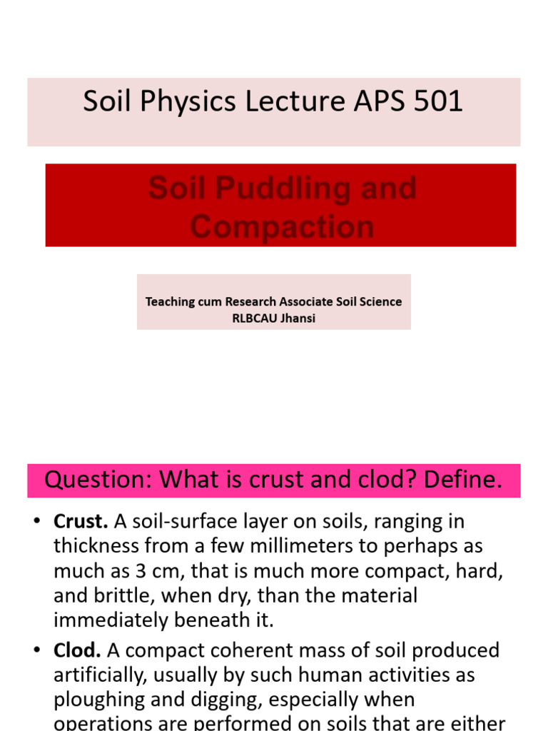 Soil Crust Physics Puddling | PDF | Porosity | Soil