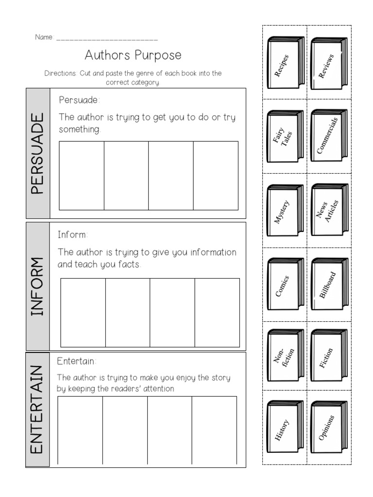 Author's Purpose Cut and Paste | PDF