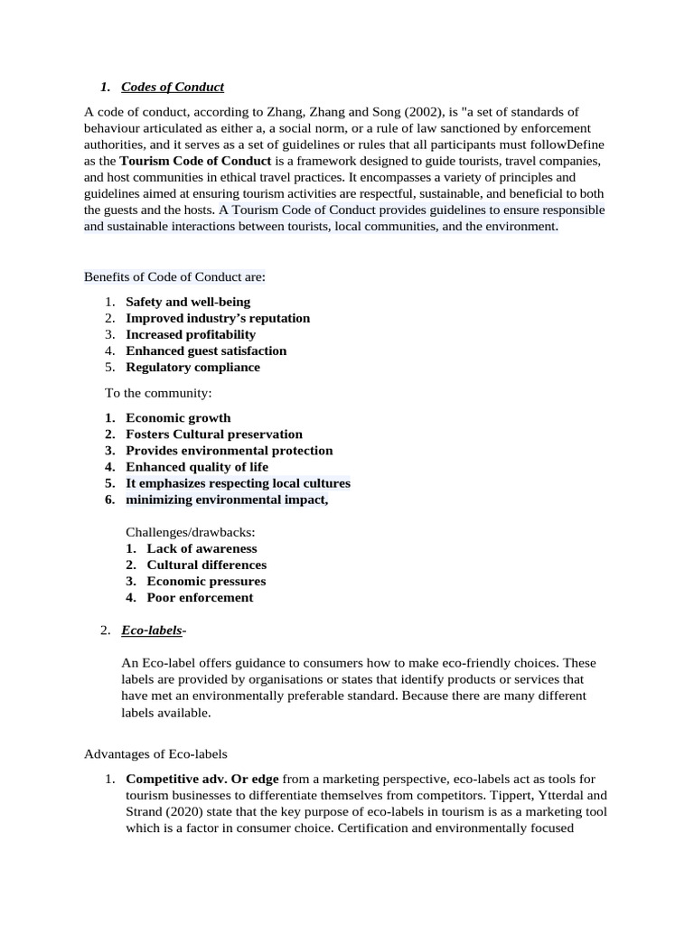 Tourism Course Work Term 2 | PDF | Efficient Energy Use | Environmental ...