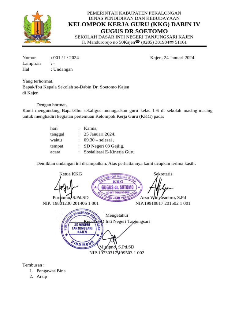 Undangan KKG 2024 | PDF