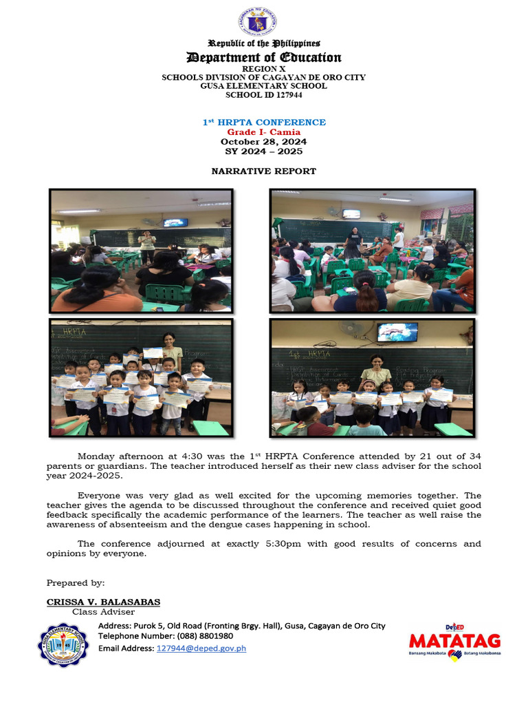 1st HRPTA Conference Report 2024 | PDF