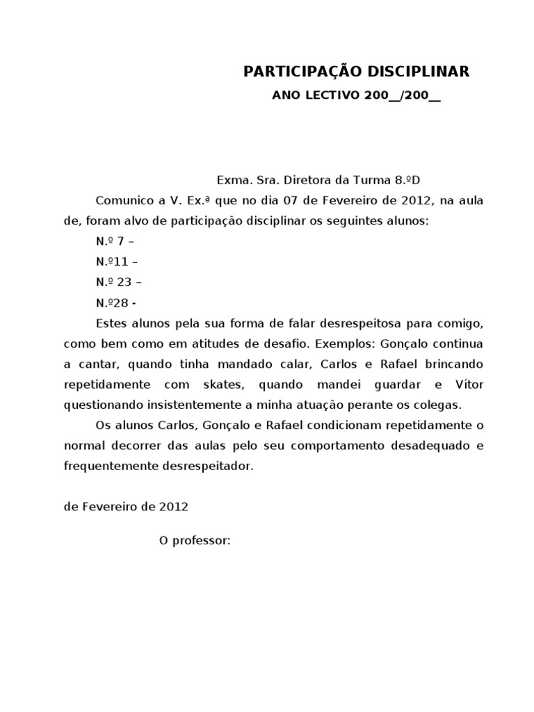 Participação Disciplinar | PDF