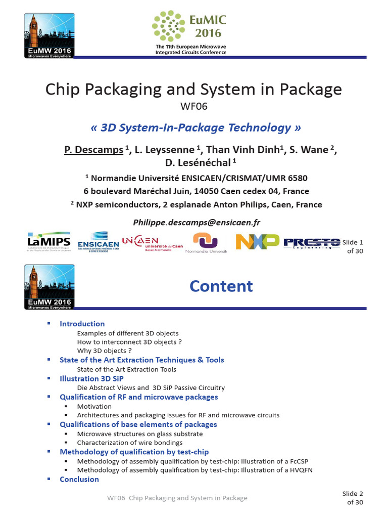 3D System-In-Package Technology | PDF | Integrated Circuit | Computer Engineering