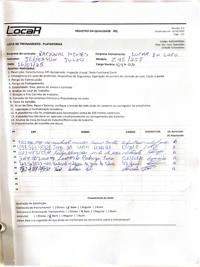 Registro Da Qualidade - RQ | PDF