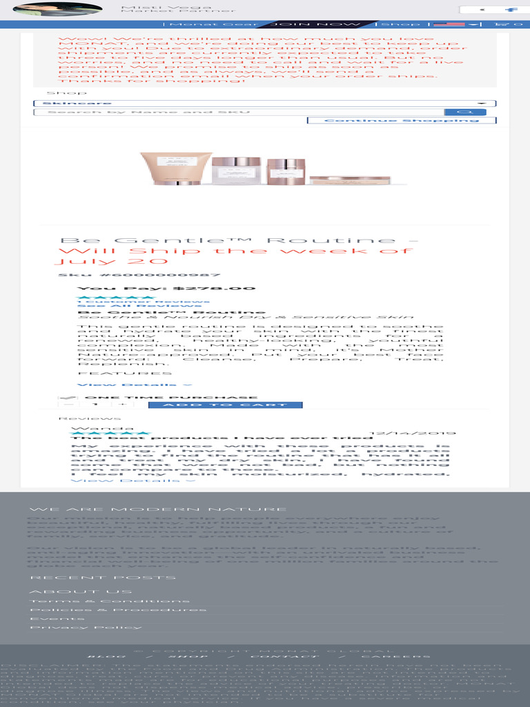 MONAT - Be Gentle™ Routine - Will Ship the week of July 20 | PDF