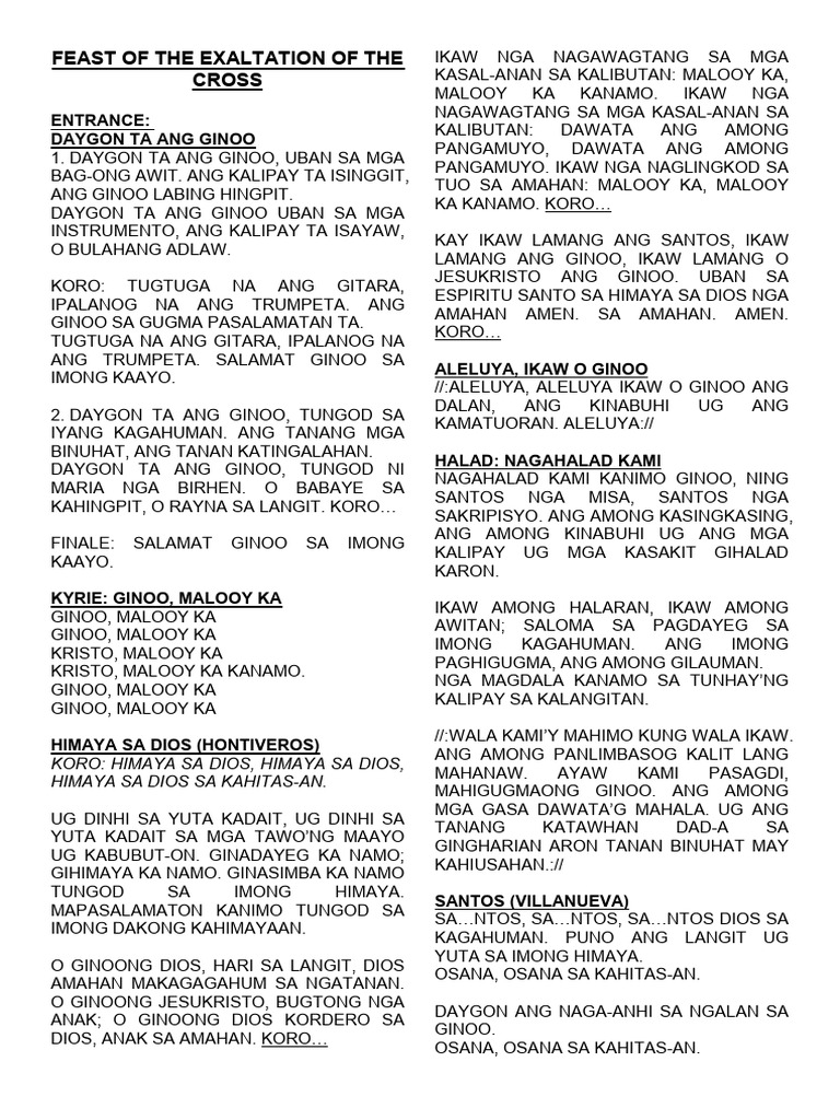 Feast of The Exaltation of The Cross | PDF