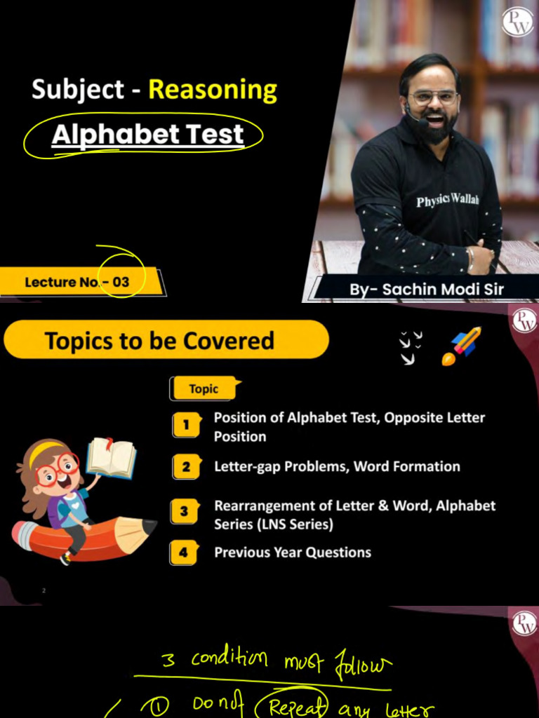 Alphabet Test 03 - Class Notes | PDF