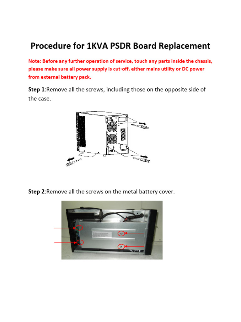 1KVA PSDR Board Replacement Guide | PDF