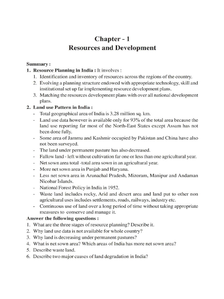 CH 1 Resources and Development | PDF
